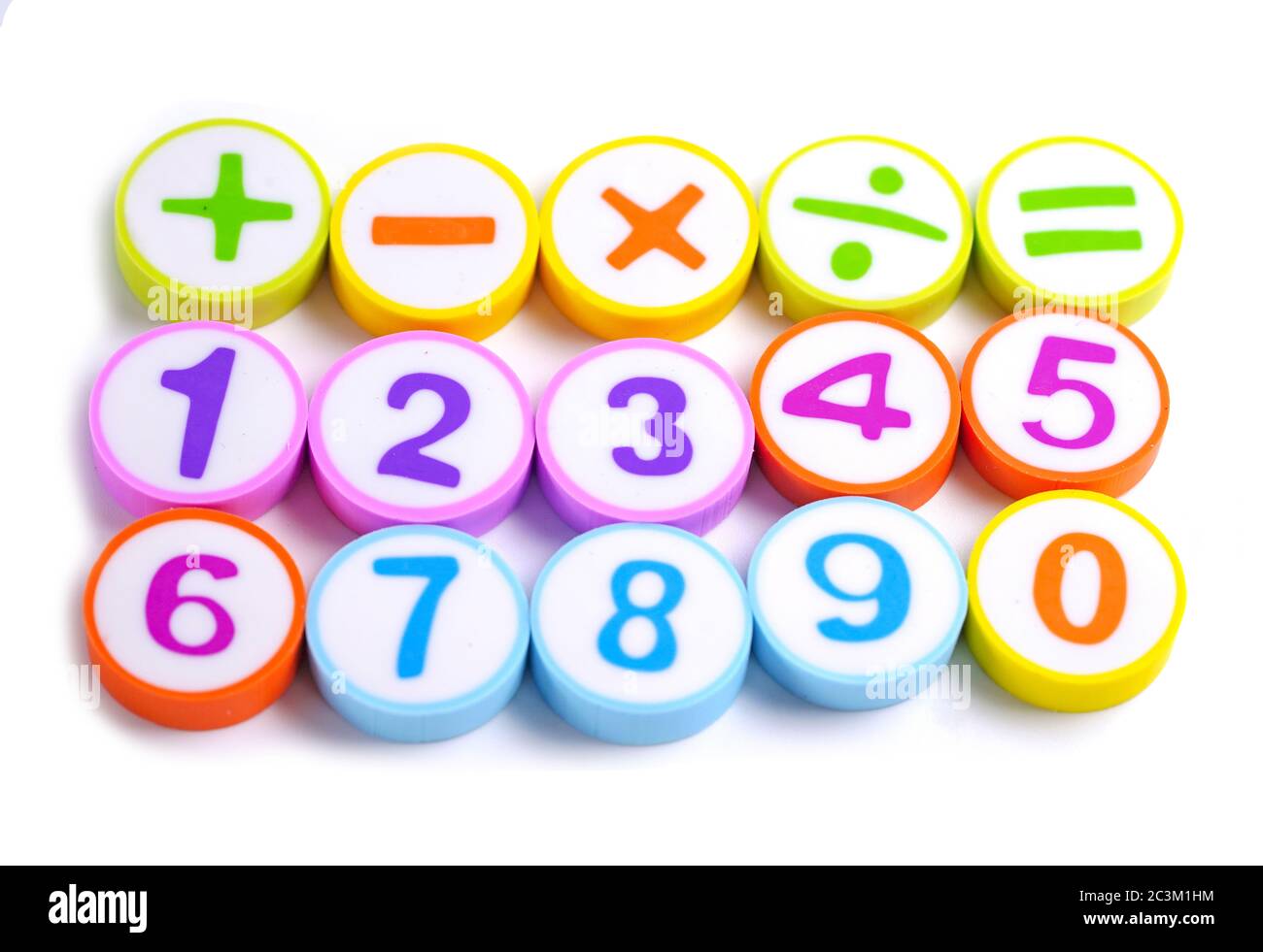 Math Number colorful on white background : Education study mathematics ...