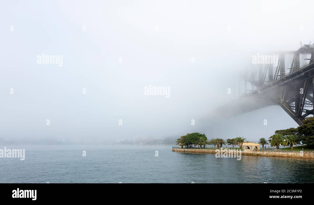 Fog over Sydney Harbour Bridge Stock Photo - Alamy