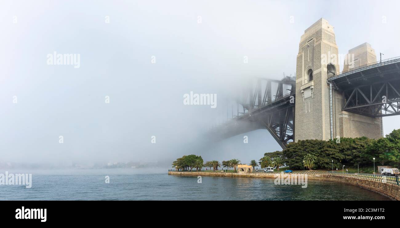 Fog over Sydney Harbour Bridge Stock Photo - Alamy