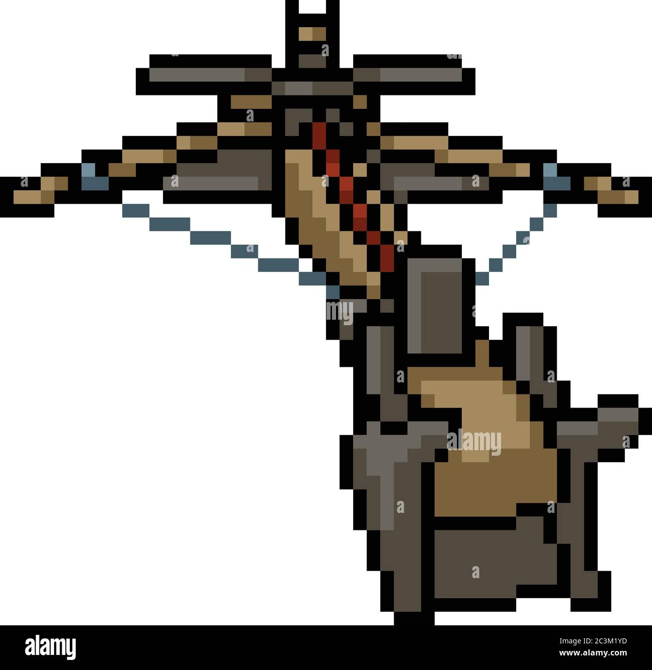 vector pixel art ballista isolated cartoon Stock Vector Image & Art - Alamy