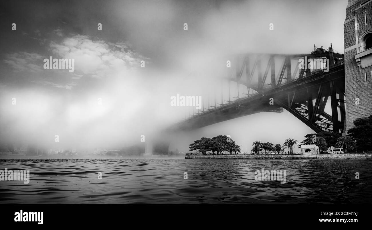 Fog over Sydney Harbour Bridge Stock Photo - Alamy