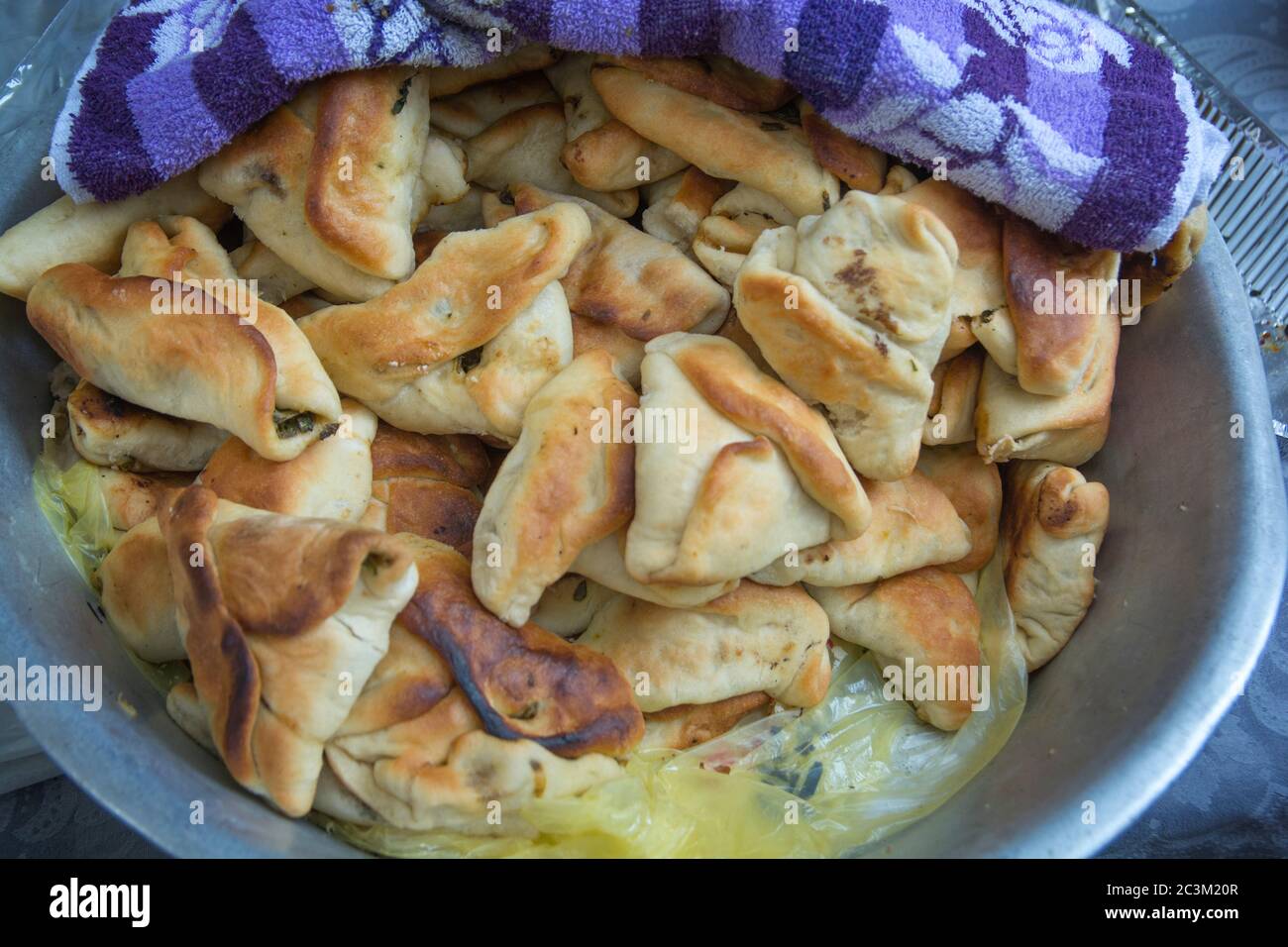 Top shot of a traditional Fatayer (or Fitir), typical Lebanese pastry ...