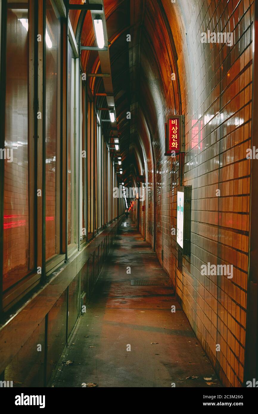 Vertical shot of the emergency exit of a subway station captured in ...