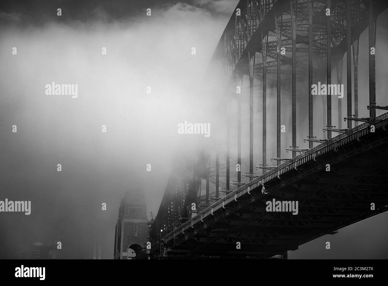 Fog over Sydney Harbour Bridge Stock Photo - Alamy