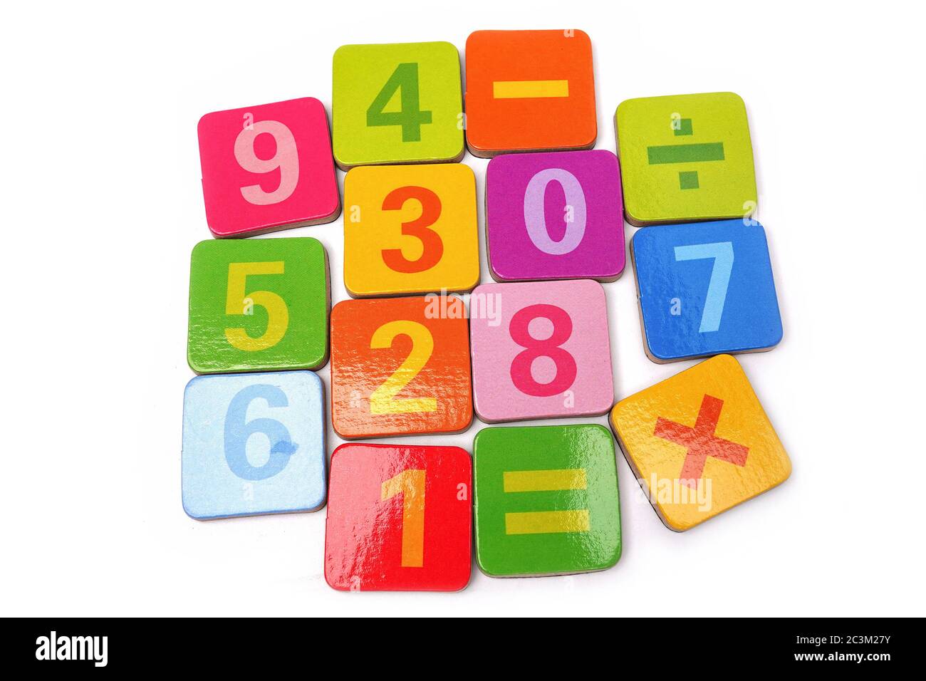 Math Number colorful on white background : Education study mathematics ...