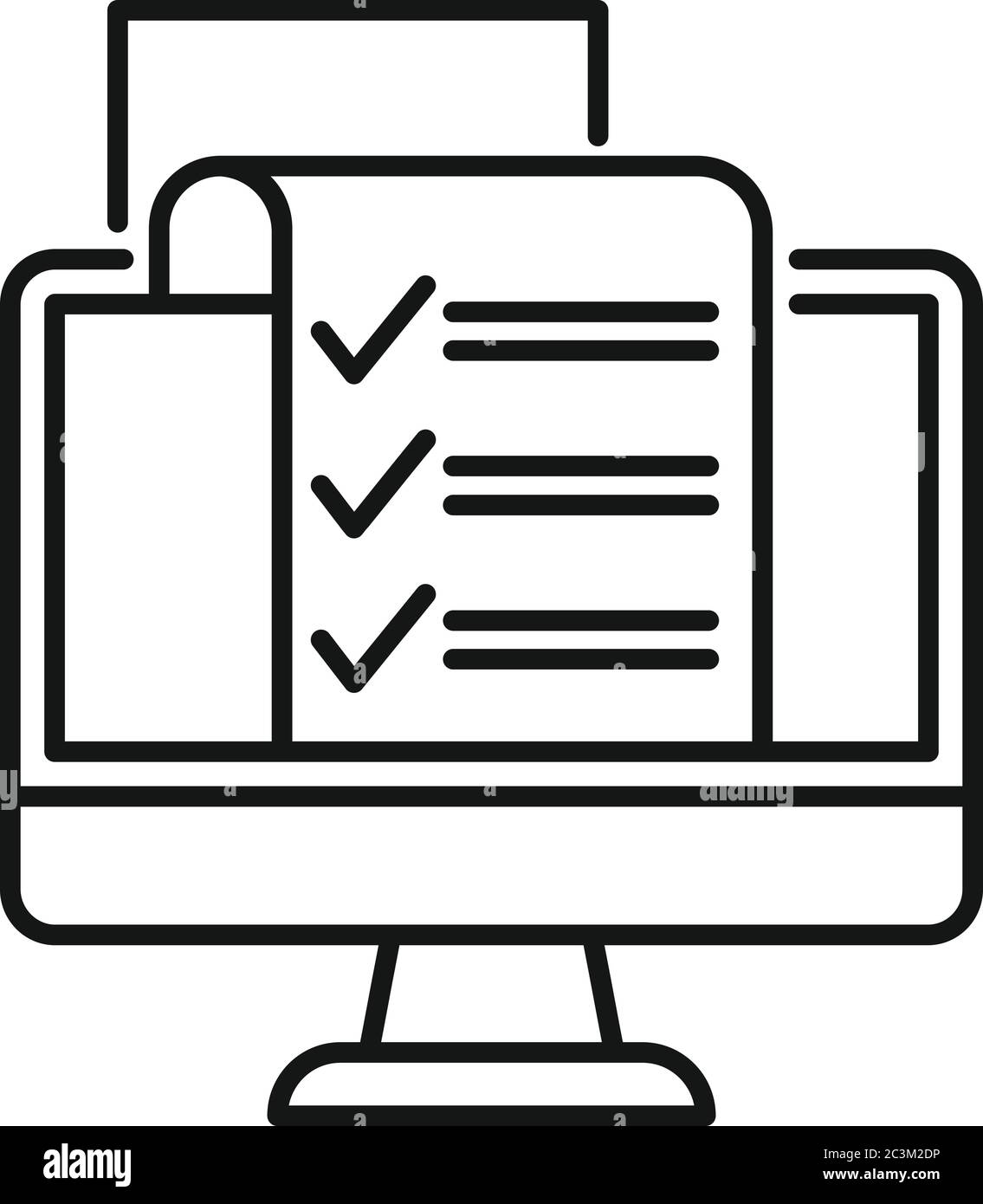 Pc online survey icon. Outline pc online survey vector icon for web ...