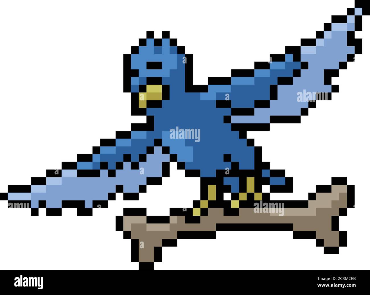 vector pixel art bird fly isolated cartoon Stock Vector Image & Art - Alamy
