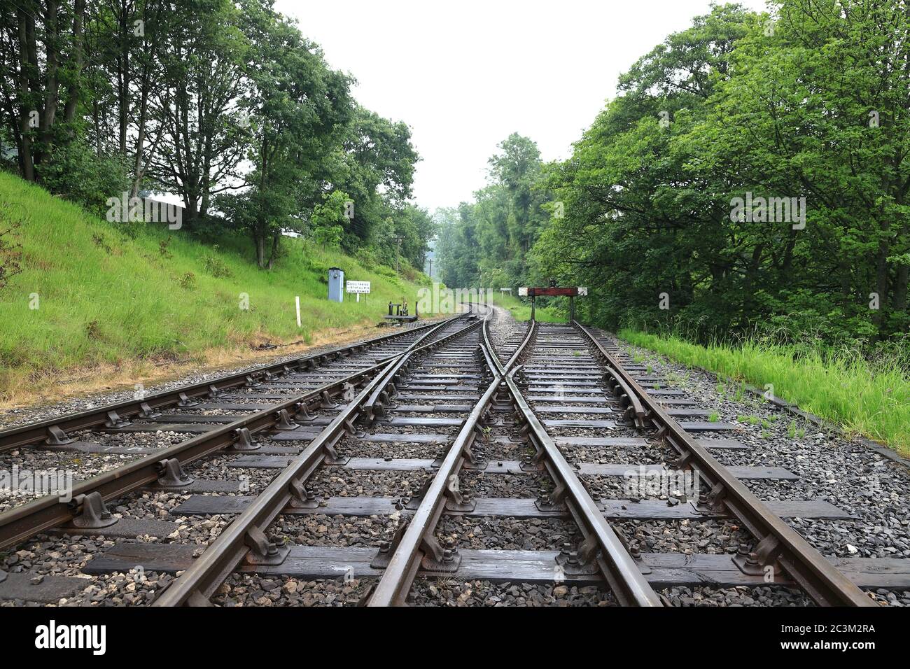 Railway Track View. The view along the railway track on the historic ...