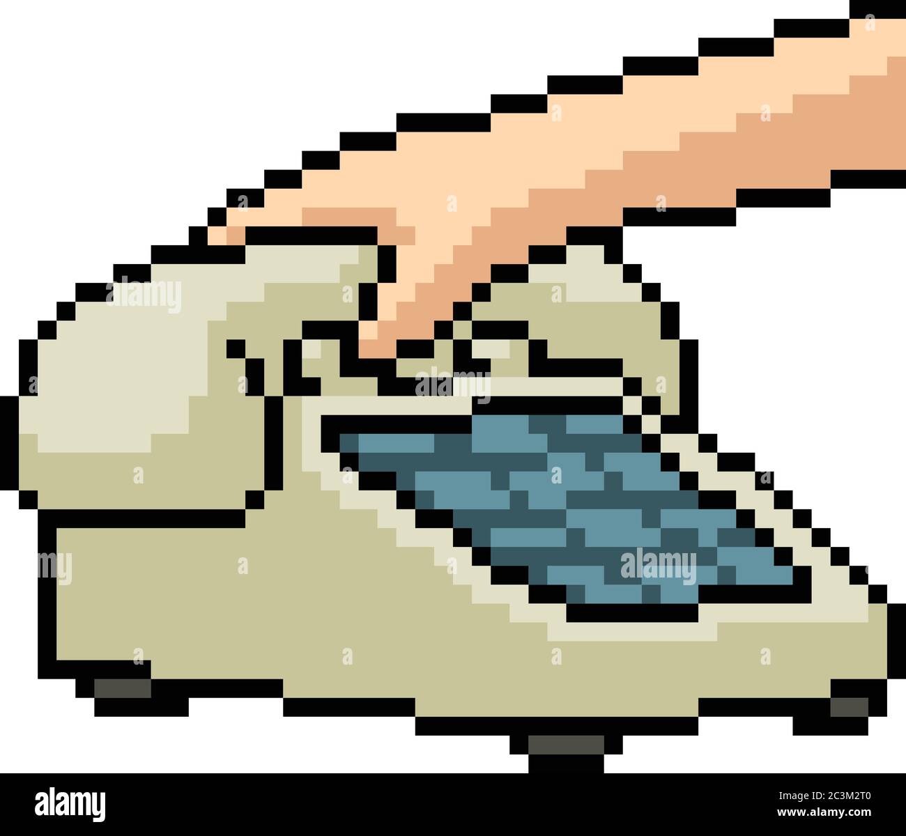 vector pixel art old telephone isolated cartoon Stock Vector Image ...