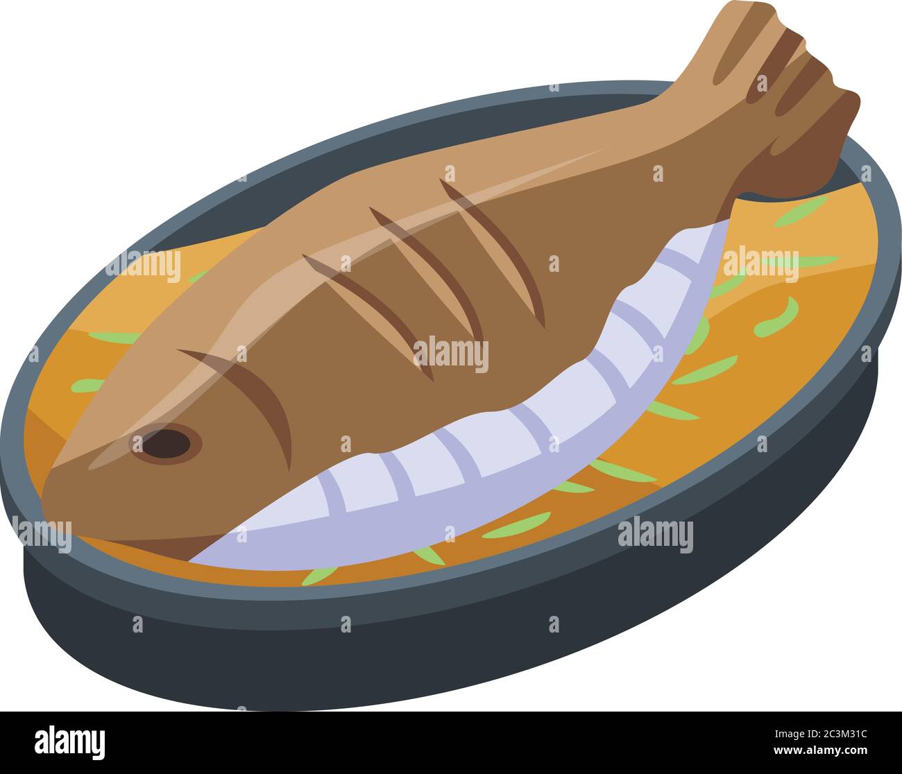 Pan fried fish Stock Vector Images - Alamy