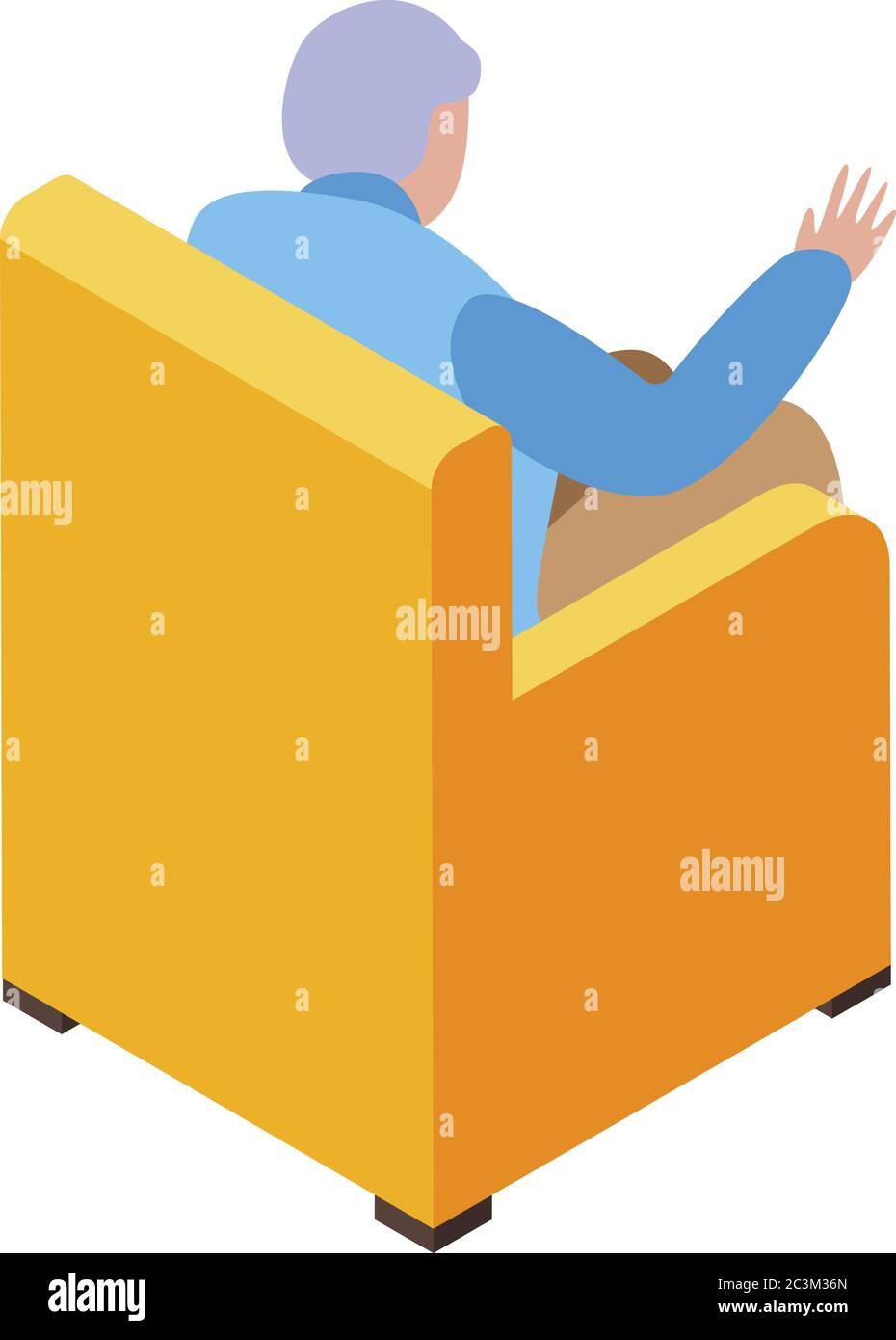 Elderly sitting isometric hi-res stock photography and images - Alamy