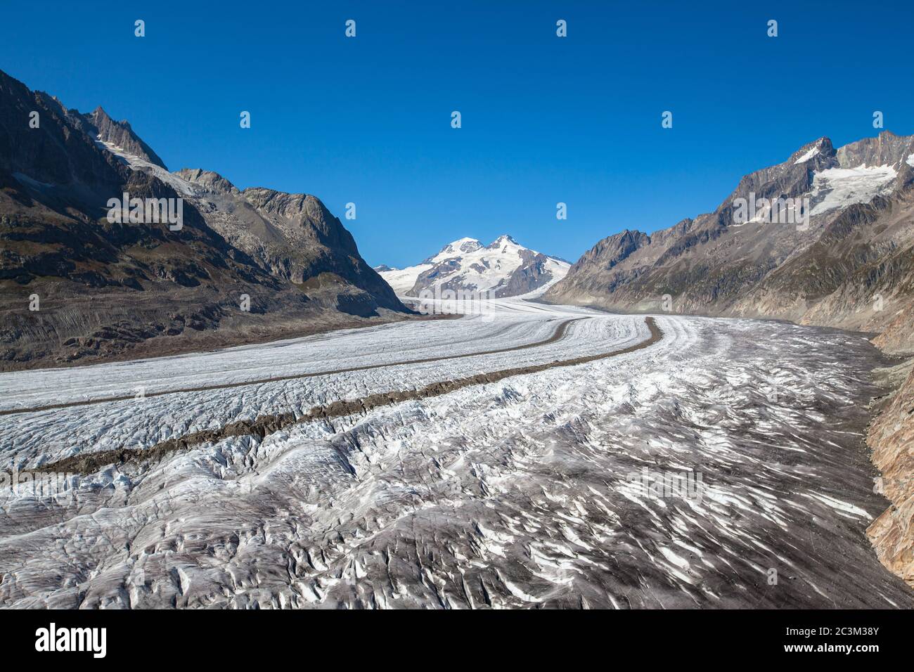 Stunning view of the Great Aletsch Glacier from the hiking path above ...