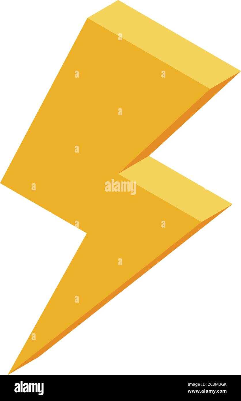 Lightning bolt icon, isometric style Stock Vector Image & Art - Alamy