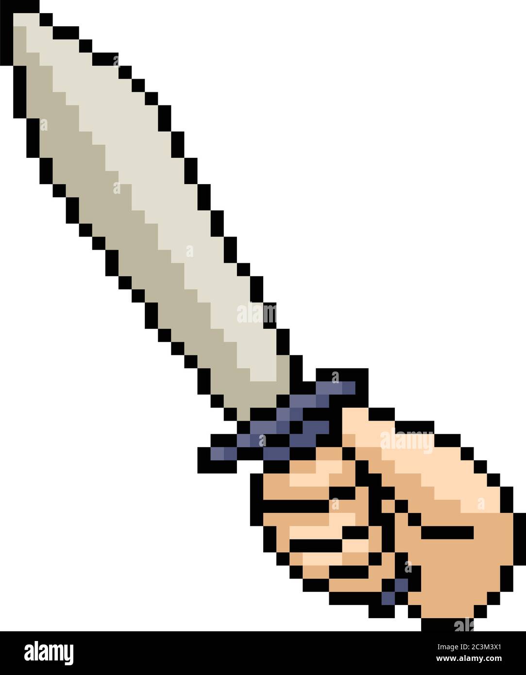 vector pixel art sword attack isolated cartoon Stock Vector Image & Art ...