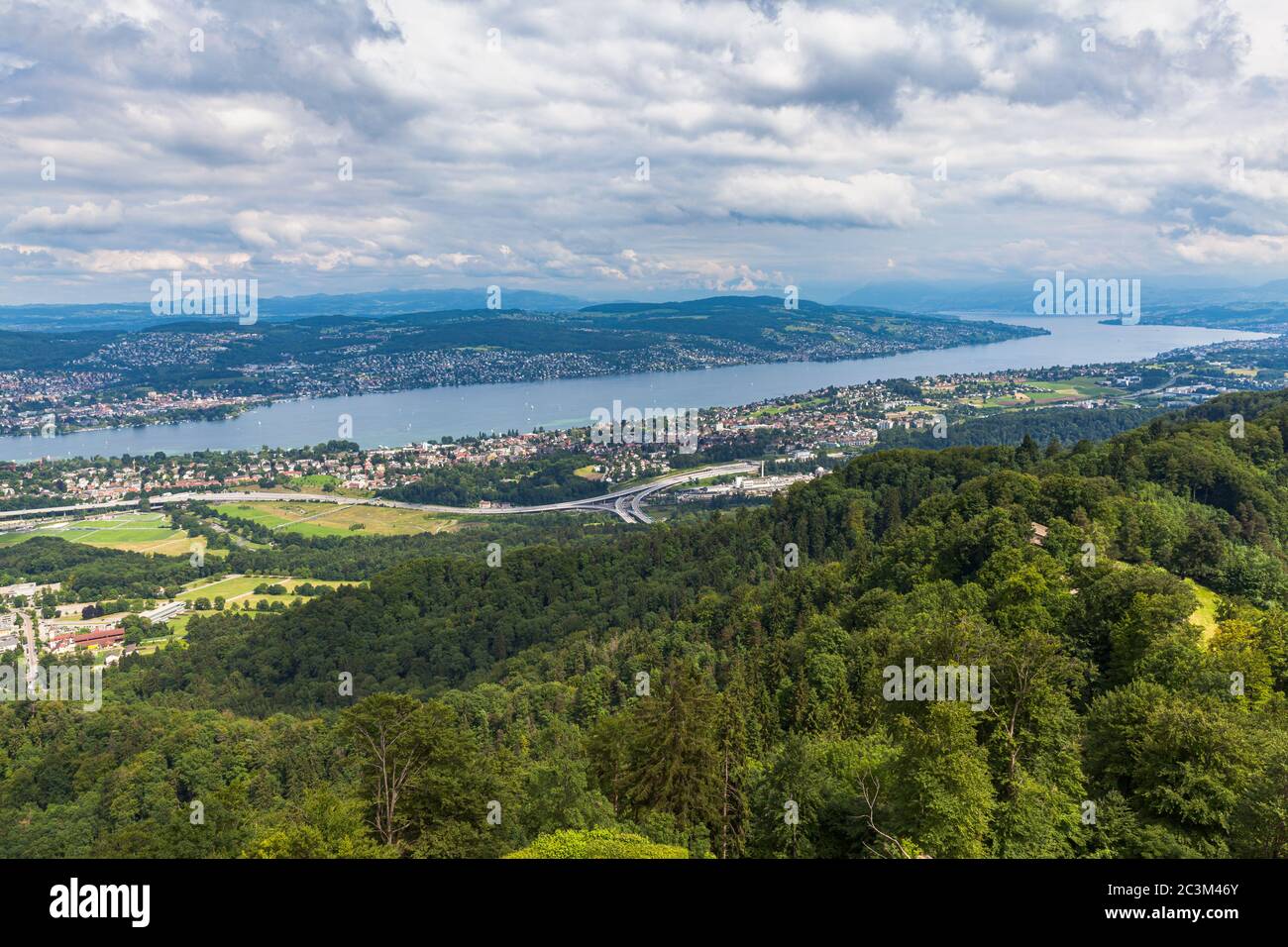Stunning aerial panorama view of Zurich cityscape skyline and Zurich ...