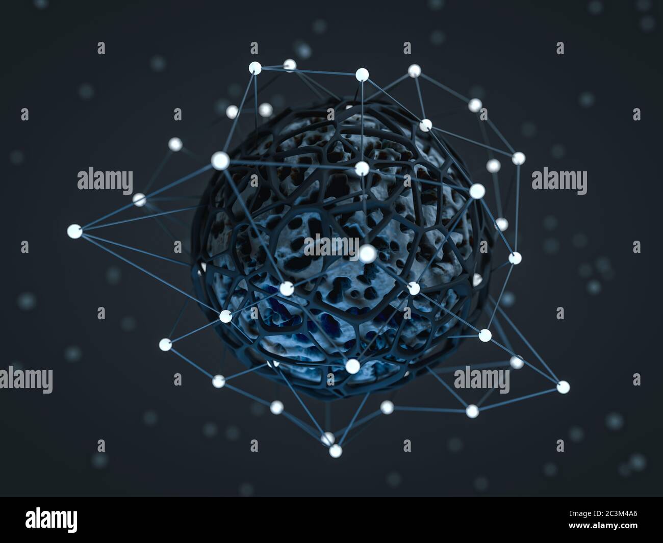 Abstract sphere, consisting of points. Futuristic technology space ...