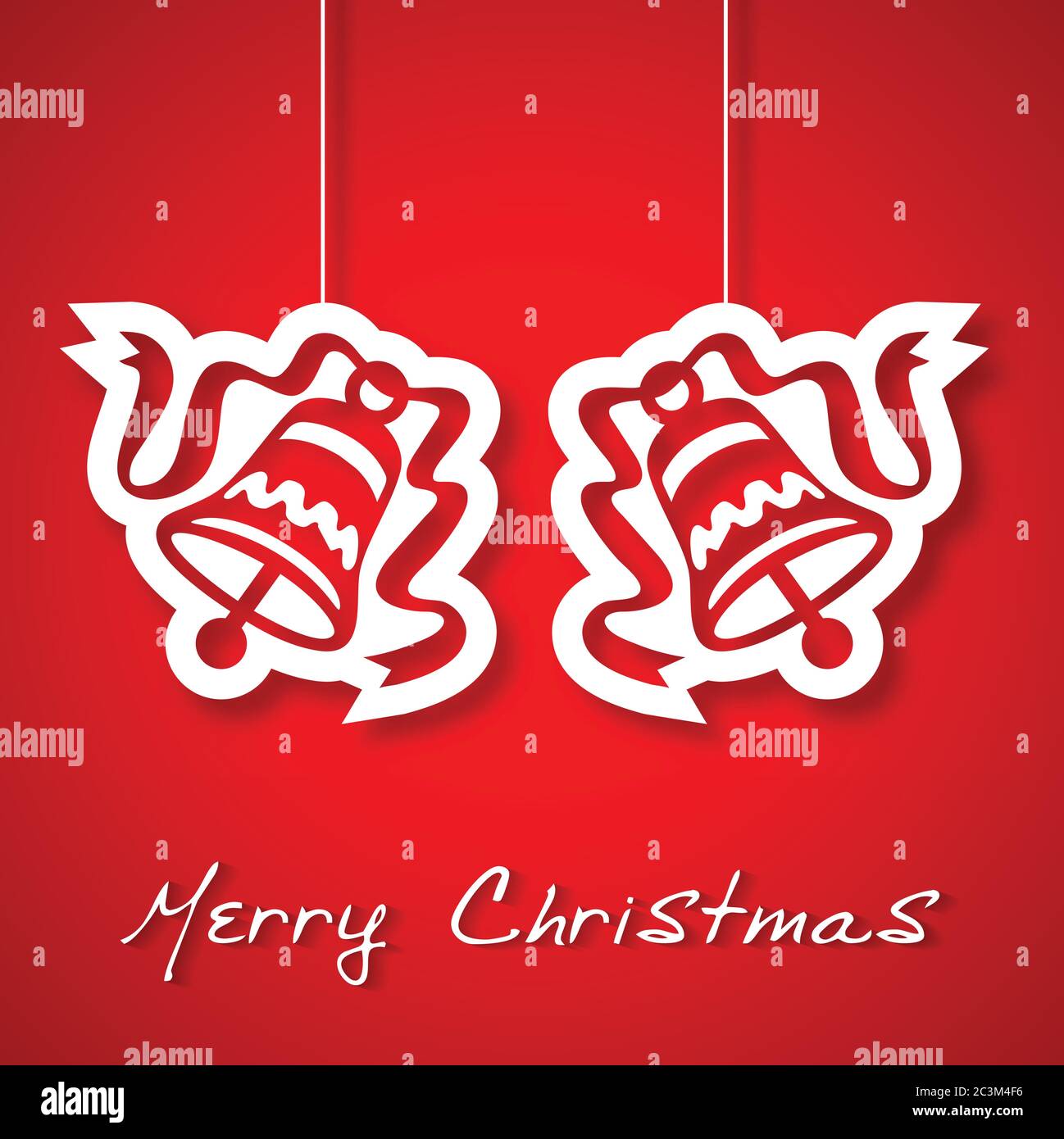 Christmas two bells applique background. vector illustration Stock ...