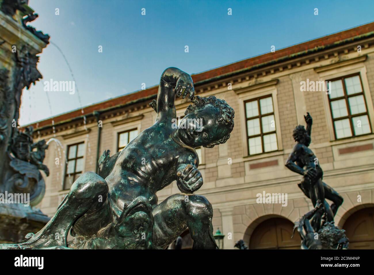 Wittelsbach Fountain with Duke Otto I in Munich, Germany. Fountain was made by Hubert Gerhard ...
