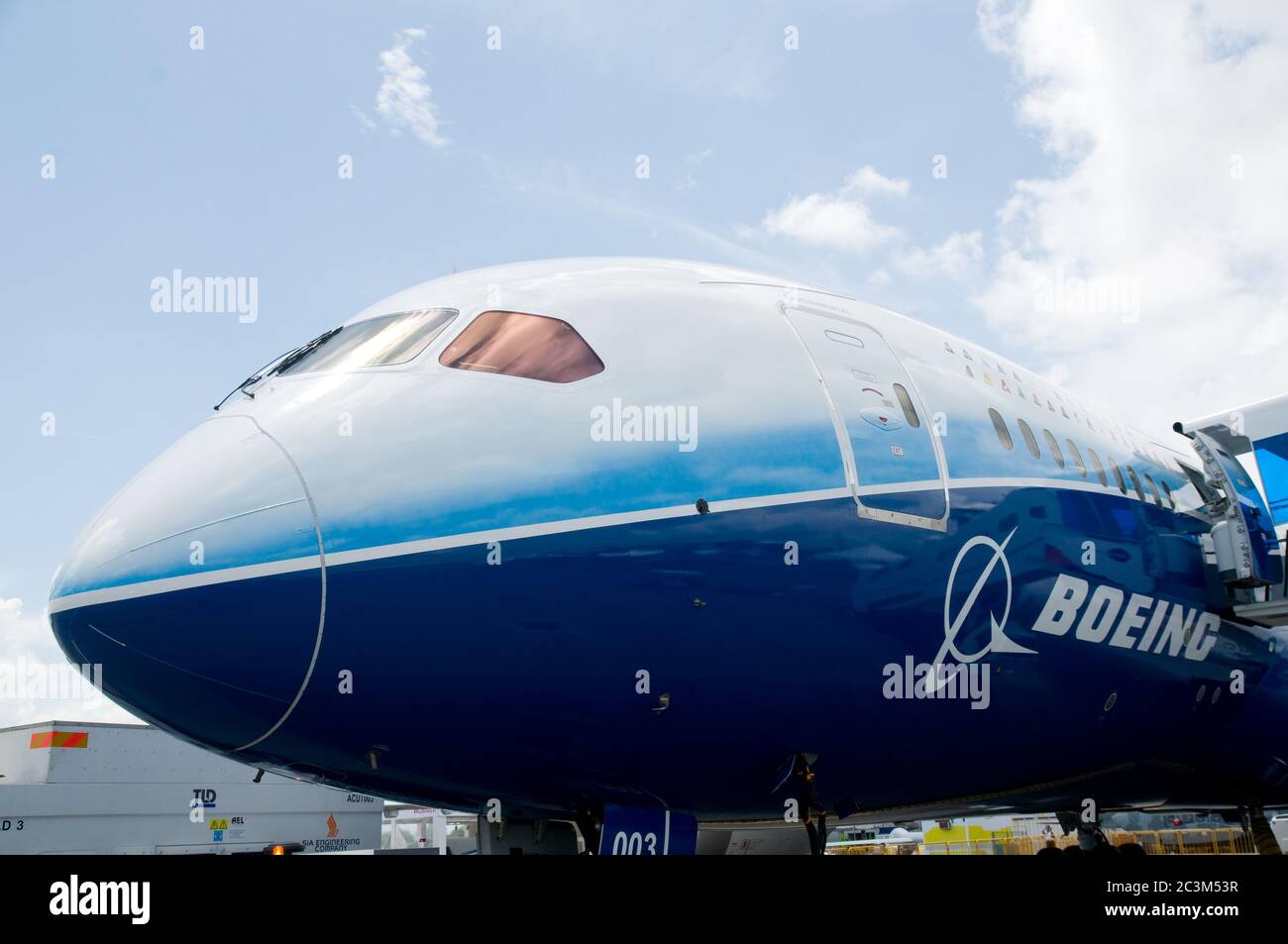 SINGAPORE - FEBRUARY 12:Front of Boeing 787 Dreamliner at Singapore ...