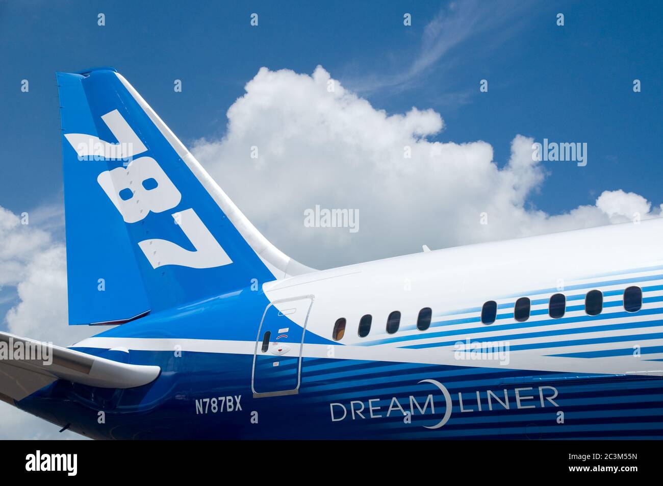 SINGAPORE - FEBRUARY 12: Rear detail of Boeing 787 Dreamliner at ...