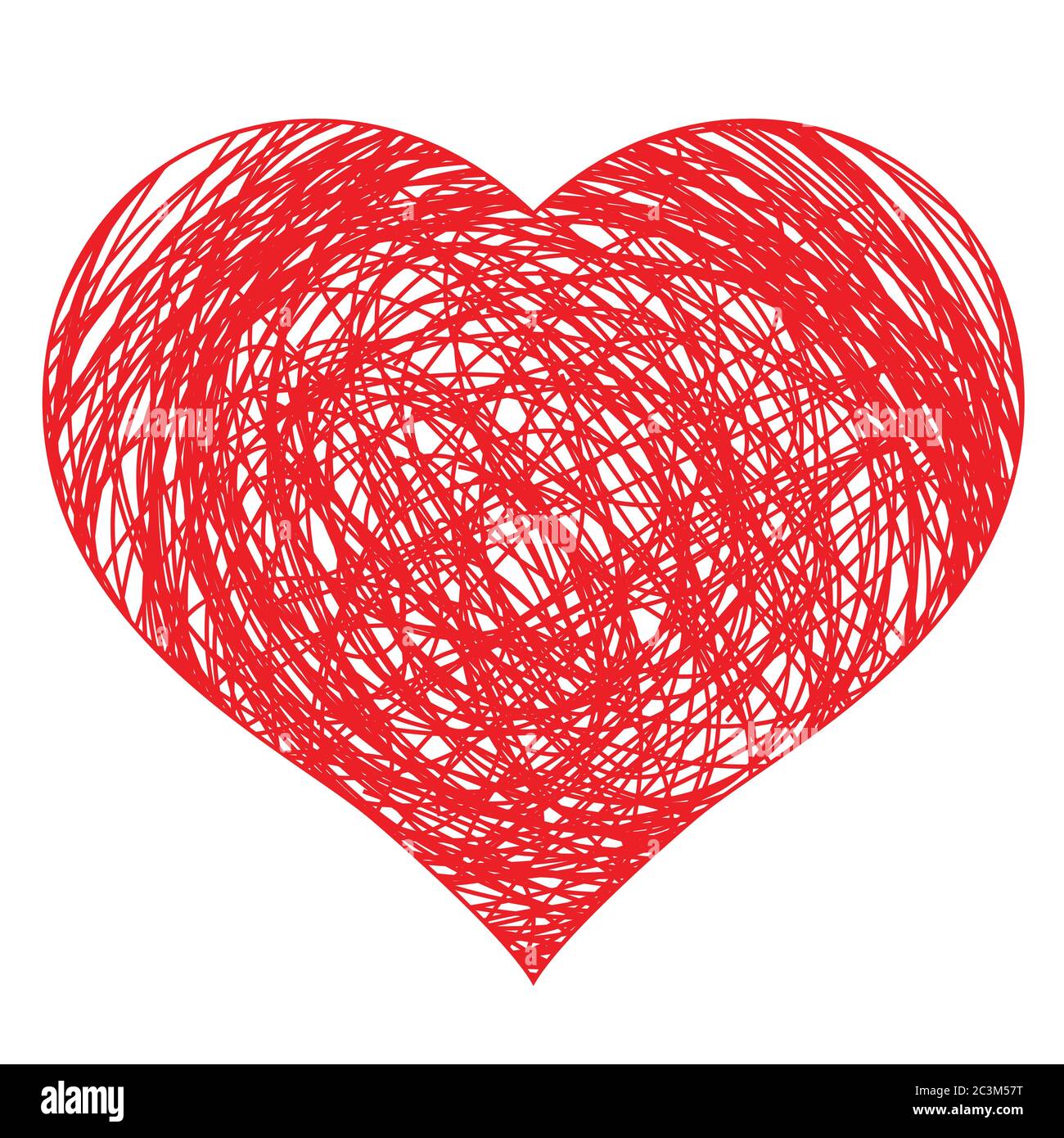 Hand drawn scribble red heart, vector illustration Stock Vector Image ...