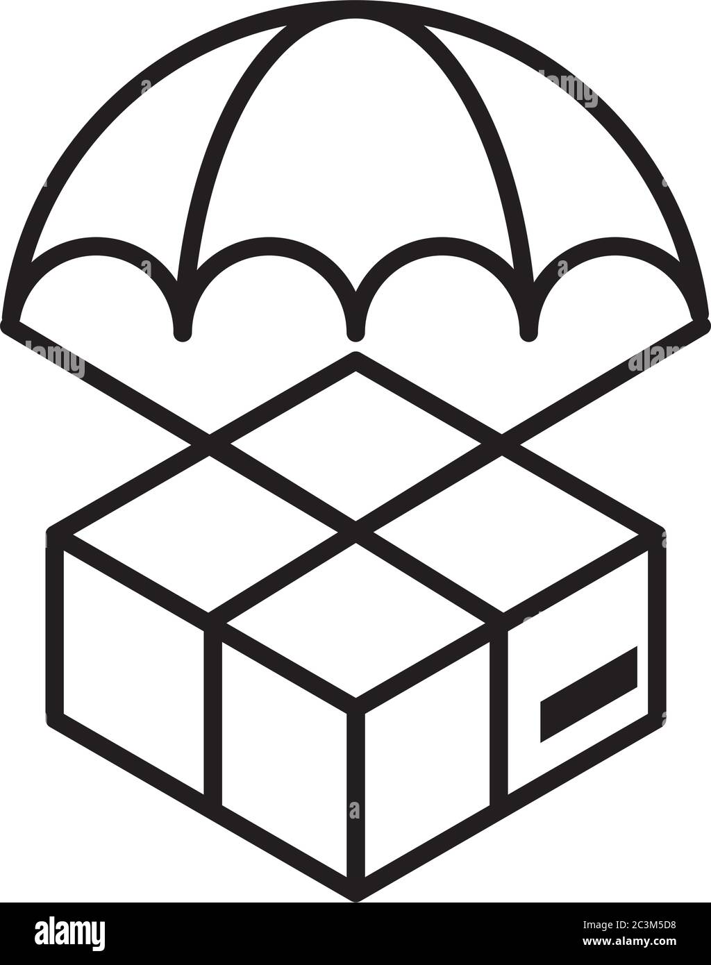 delivery packaging, package flying on parachute cargo distribution ...