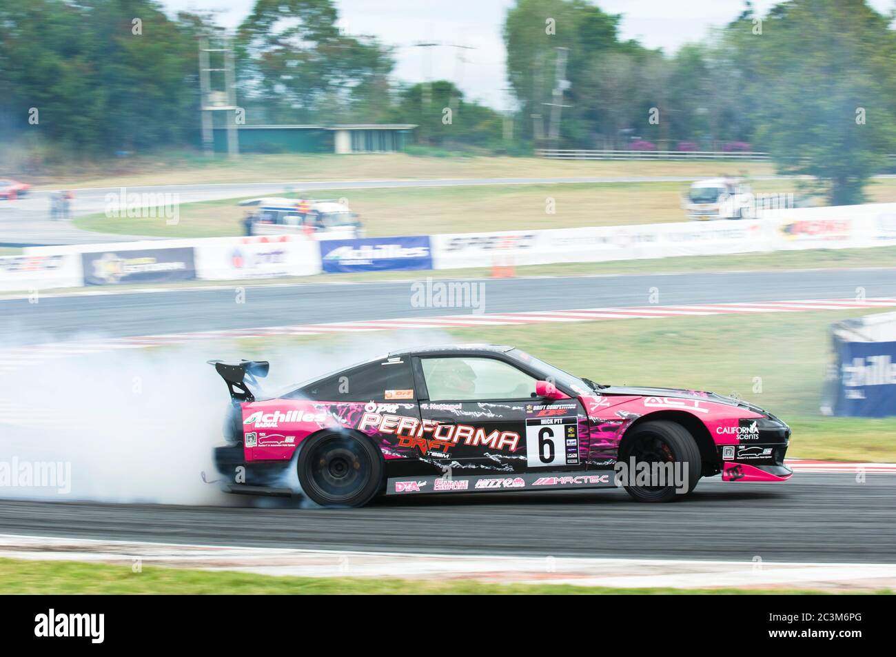 NAKHON RATCHASIMA - AUGUST 12: Khun Mick of PTT racing at M-150 Storm ...