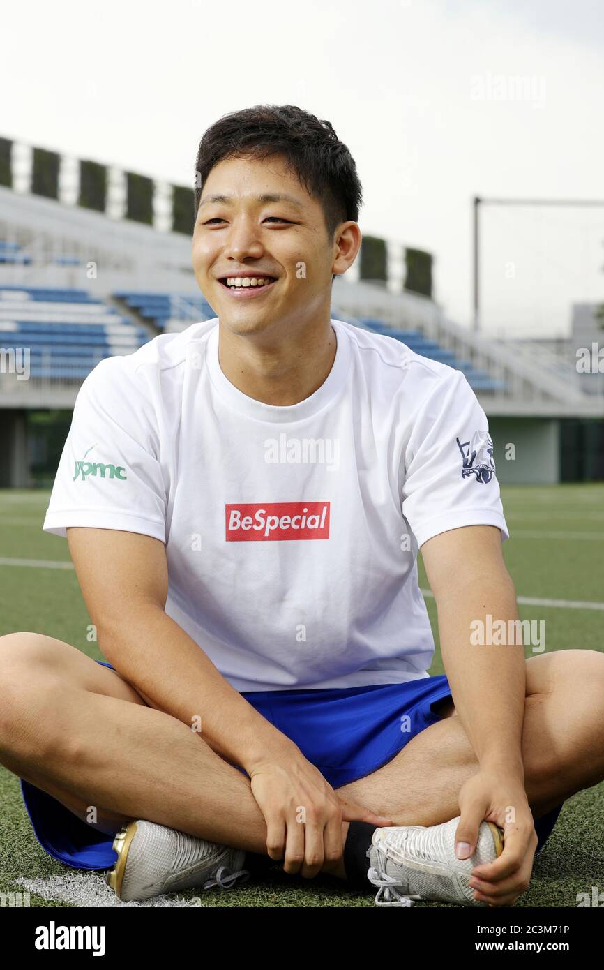 Toshiki Sato of Japan's X-League team IBM BigBlue is interviewed in ...