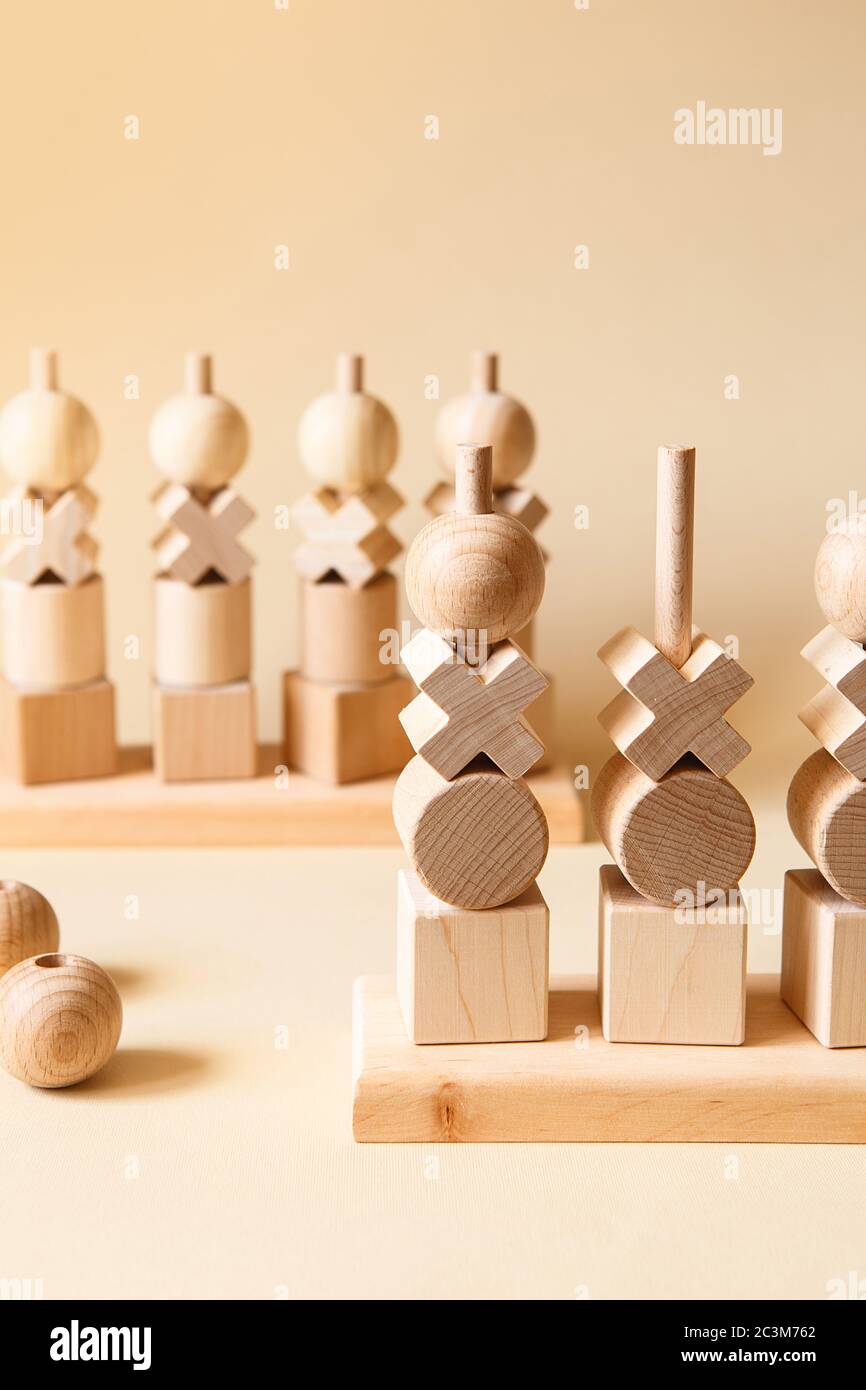 Children's wooden toys. Sequencing Blocks learning resource for ...