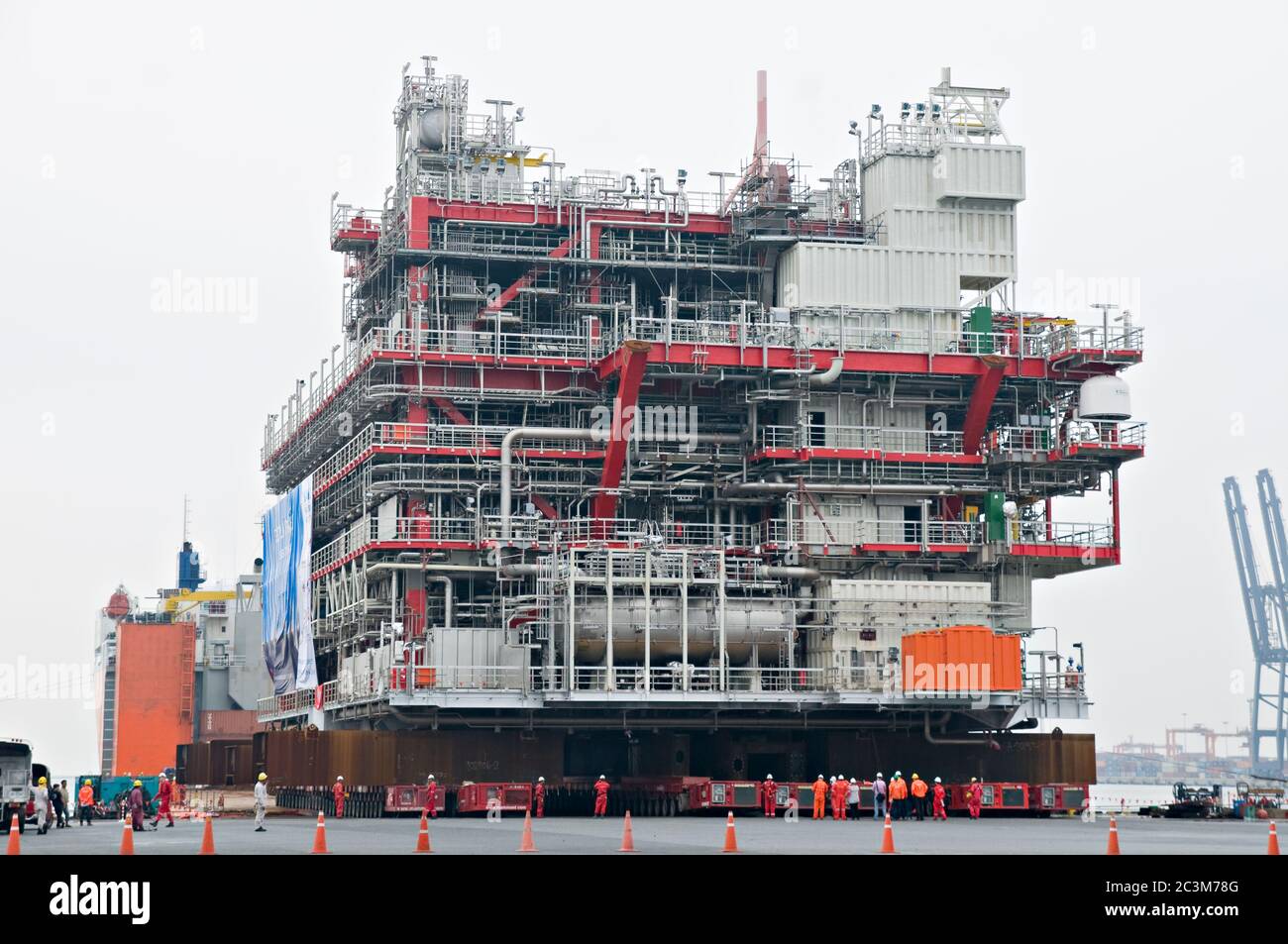 LAEM CHABANG - OCTOBER 2: A 6,000 ton module built by Aibel in Thailand ...