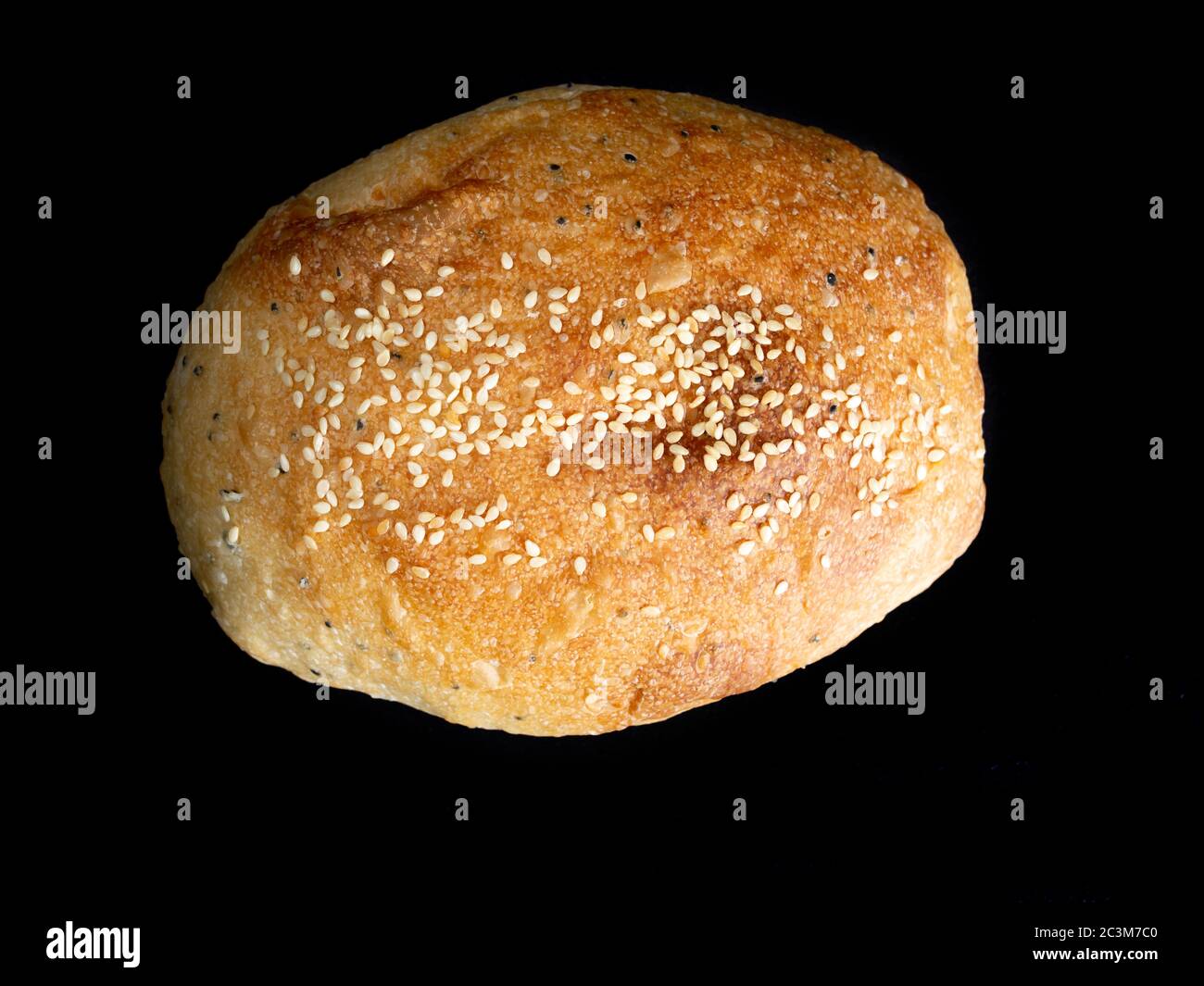 Closeup ciabatta bread on black background with empty space Stock Photo ...