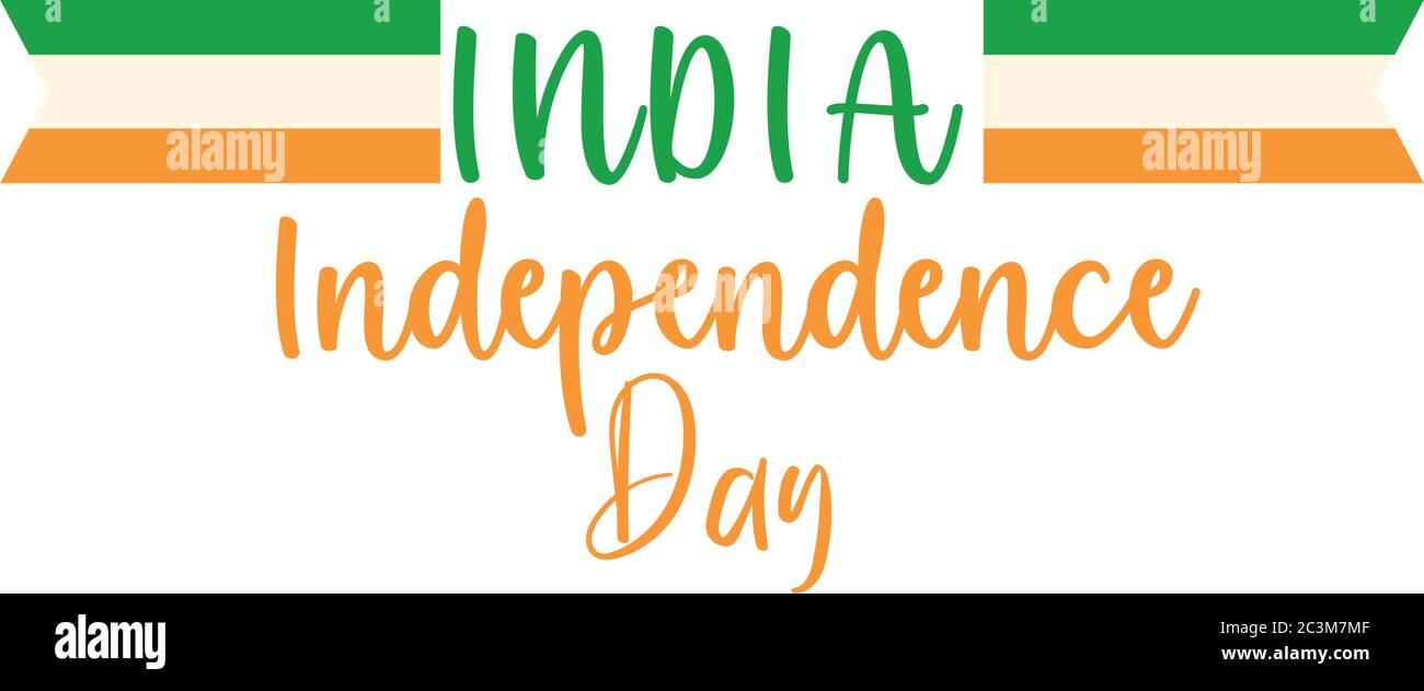 happy independence day india, calligraphy flag color national vector ...
