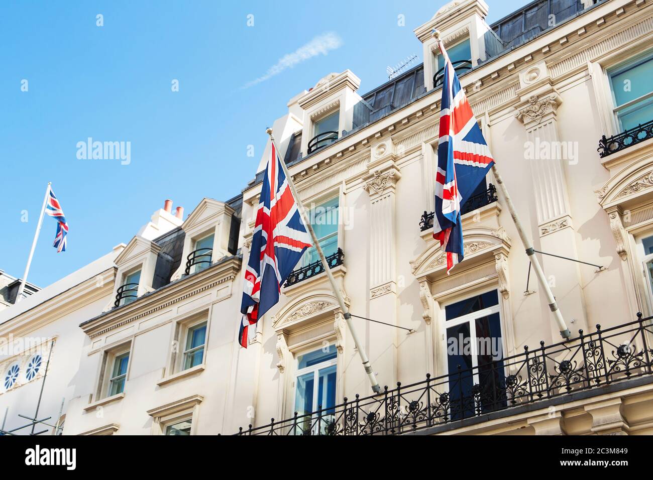Blue sky building england flag government uk union jack hi-res stock ...