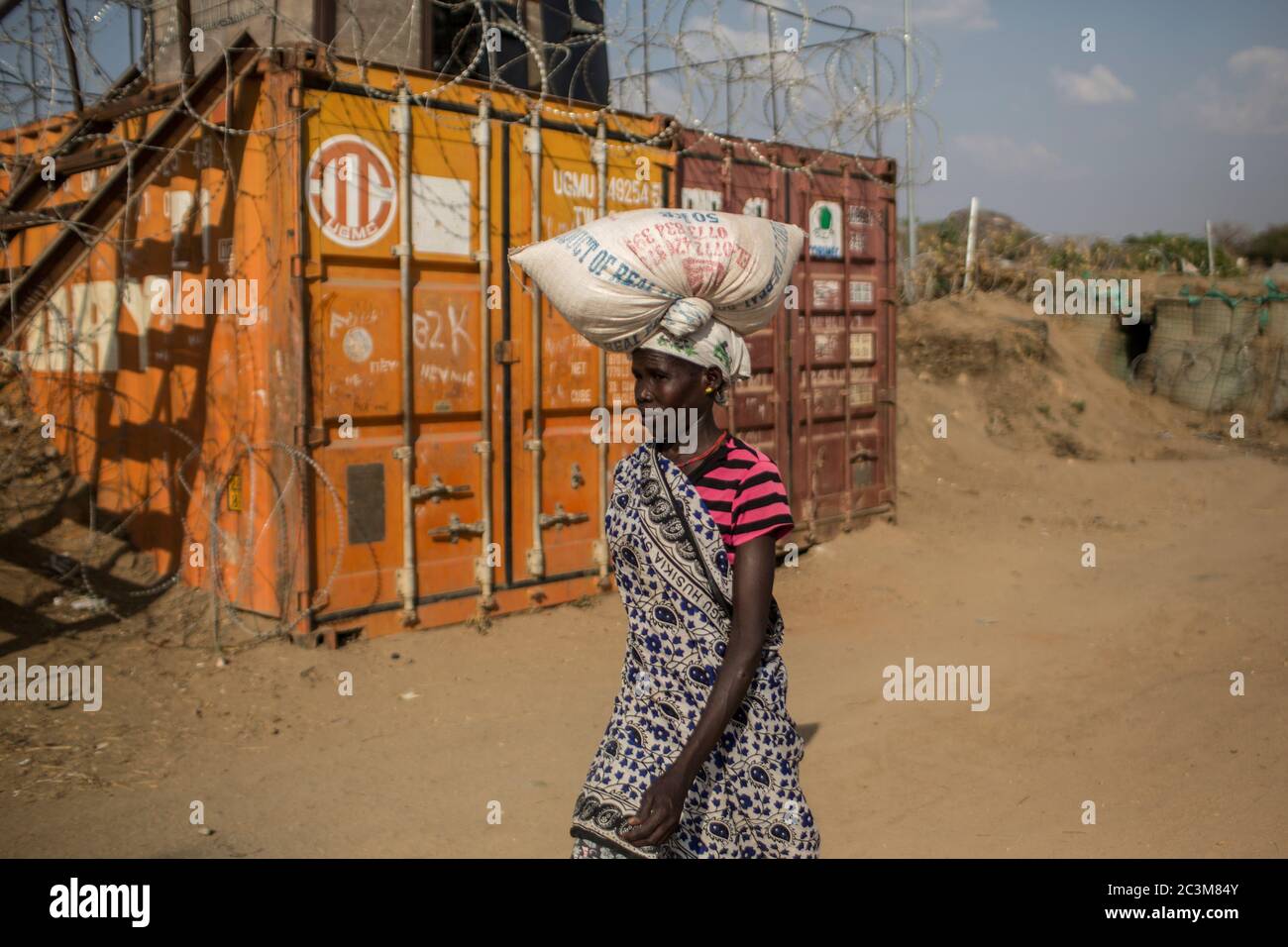 Internally displaced woman at the United Nations Mission in South Sudan ...