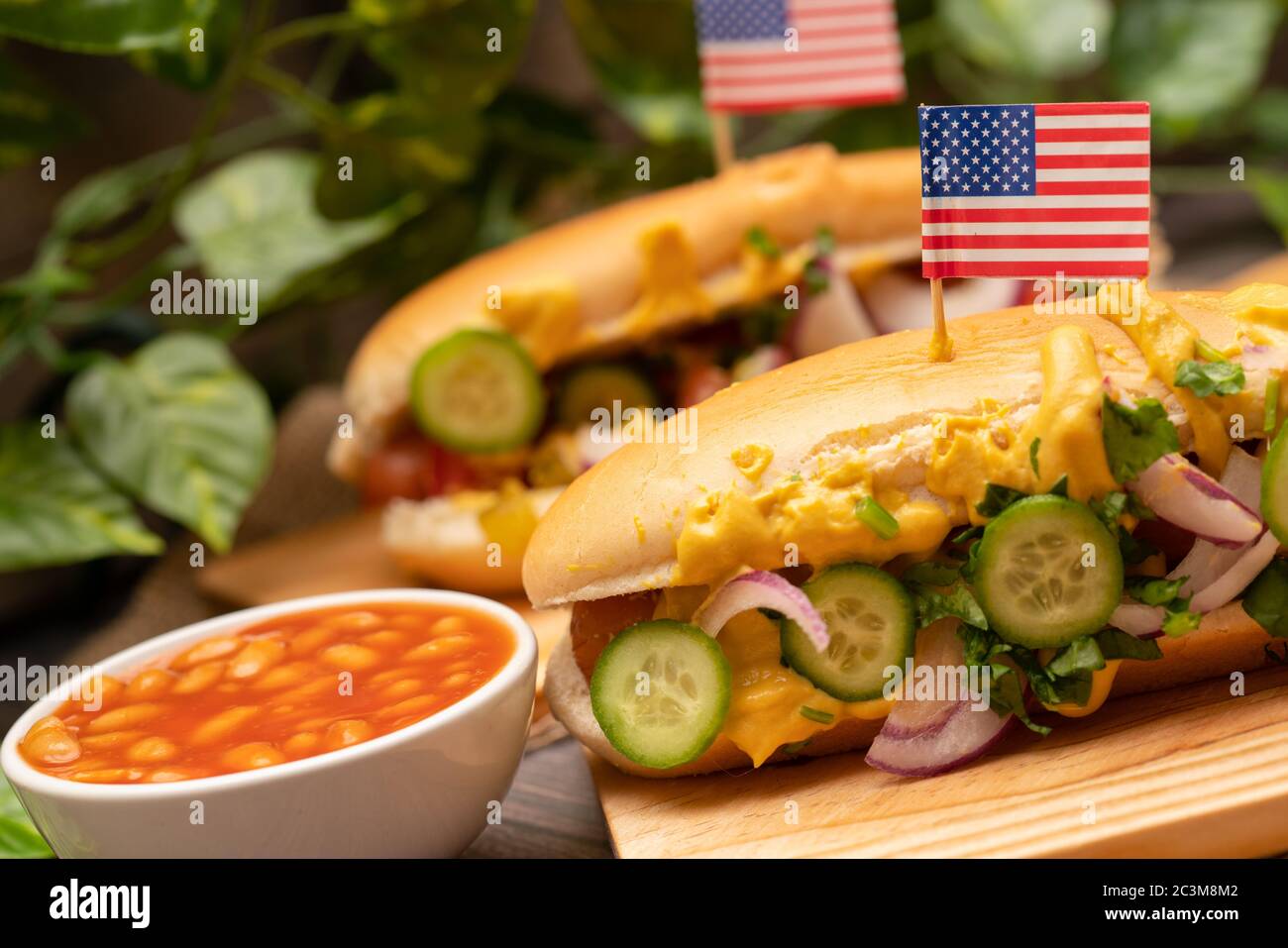 Hot dogs for celebrating 4th of July Stock Photo - Alamy