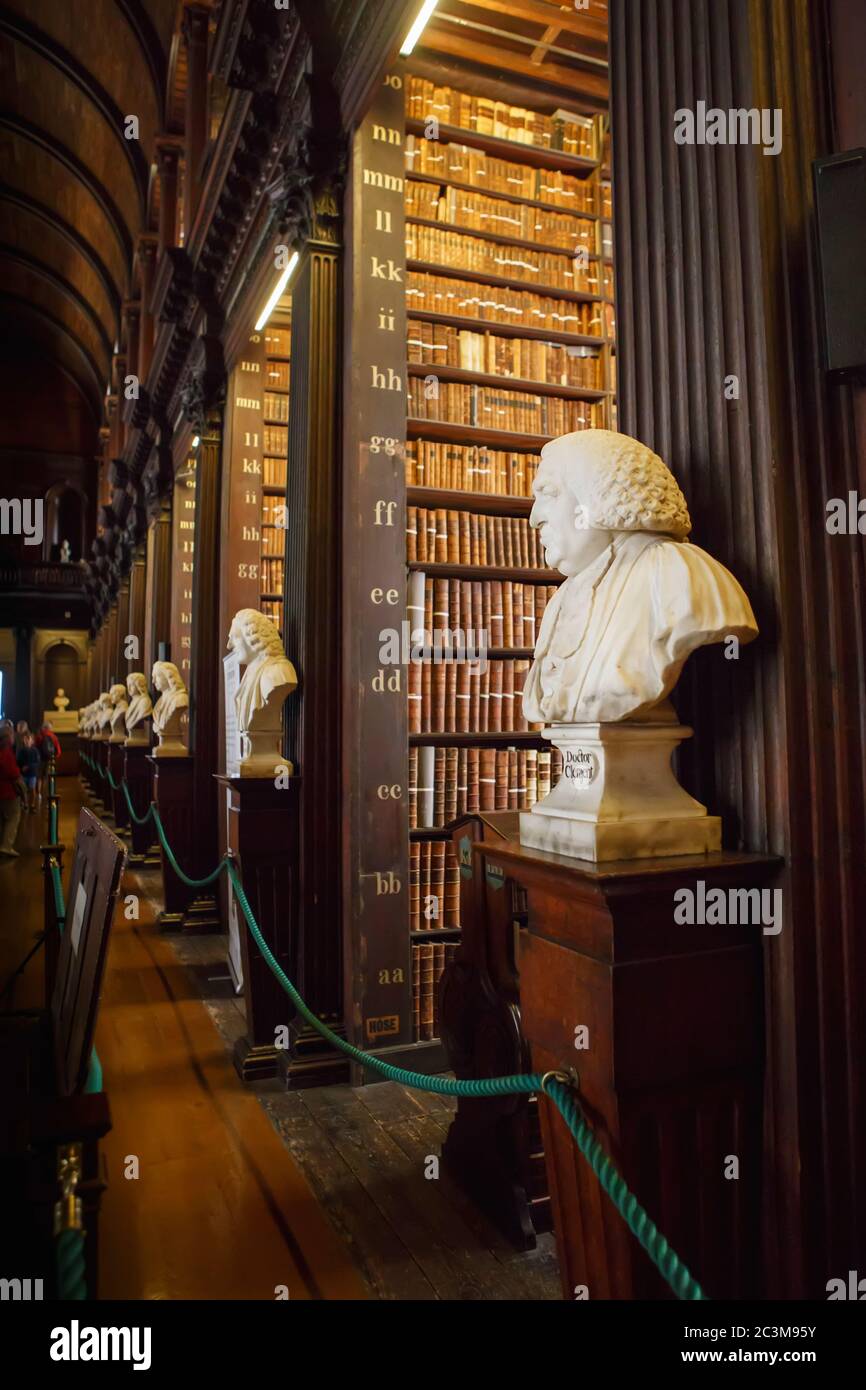 Gt Antique Old Library Dublin, Ireland June 24, 2019: The Long Room