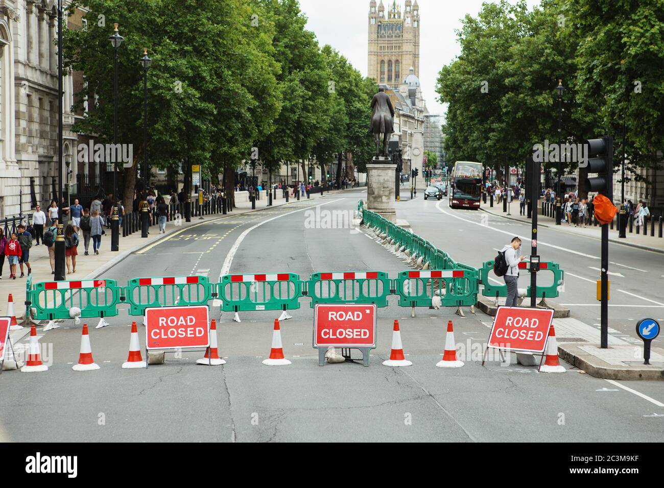 LONDON - AUGUST 20, 2017: Road Closed sign on a street of London Stock ...