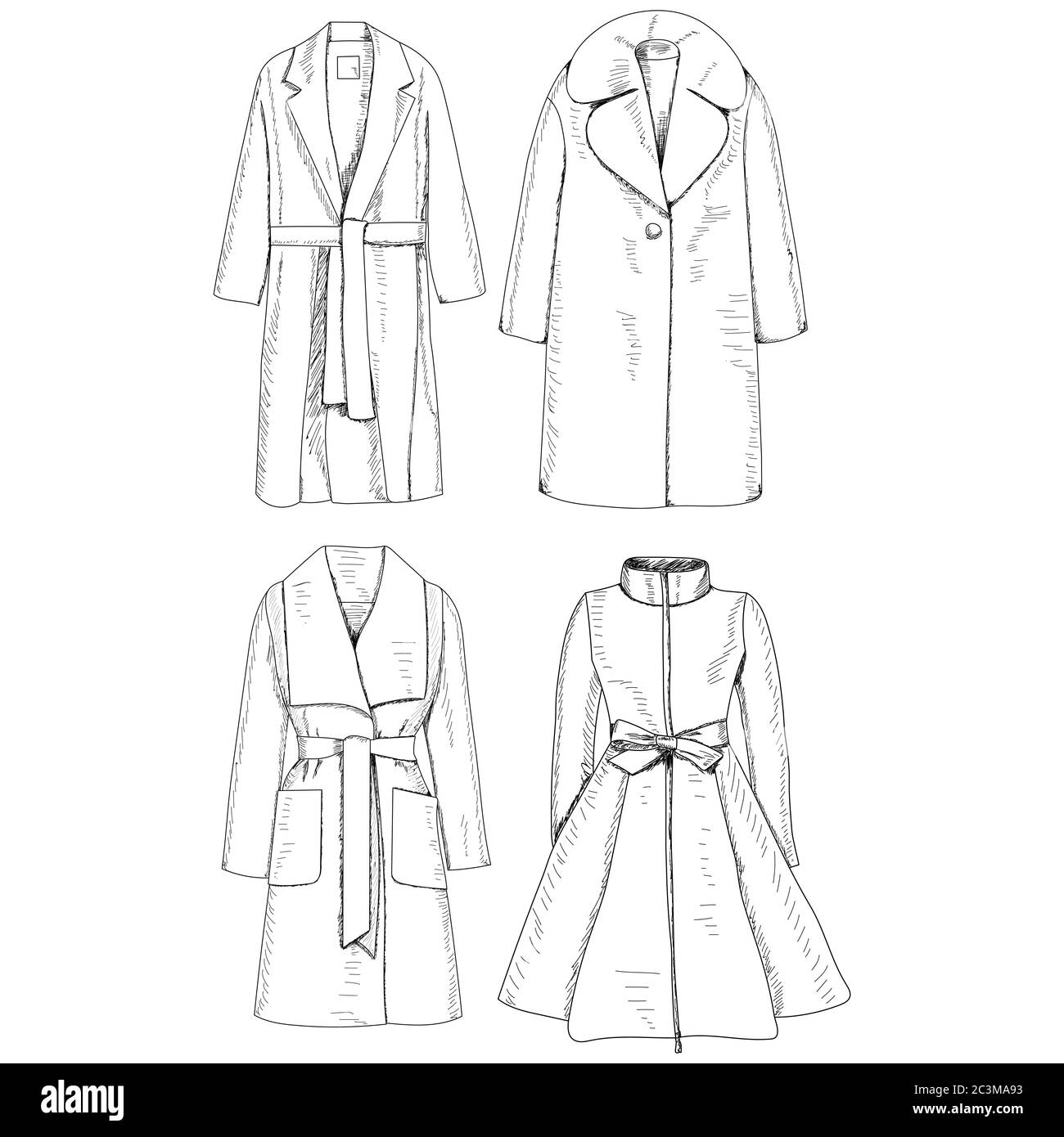 Design sketch coat Black and White Stock Photos & Images - Alamy