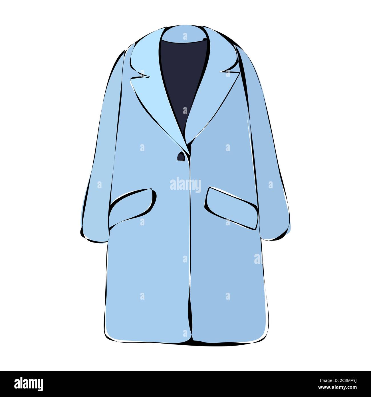 vector, isolated, blue fashionable women coat Stock Vector Image & Art ...