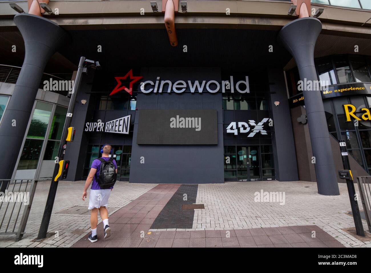 An external view of a Cineworld cinema in Cardiff city centre with a ...