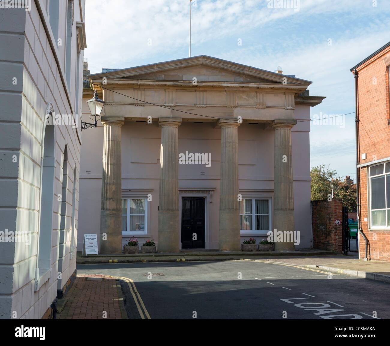 External view of the historic Beverley Guildhall, now used as a ...