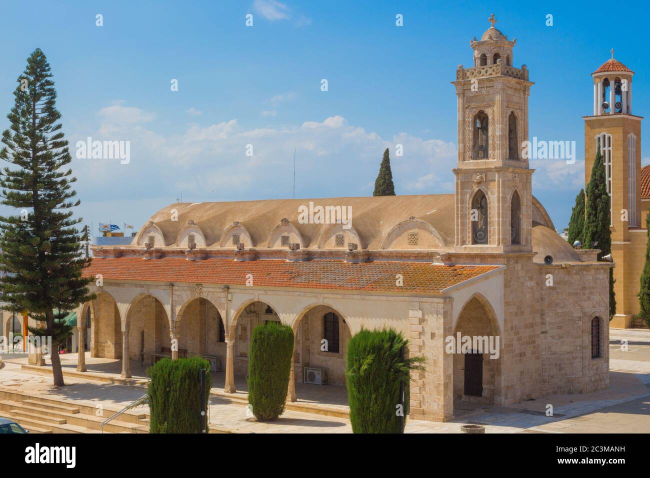 Old Saint George Cathedral, Paralimni, Cyprus. The traditional town of ...