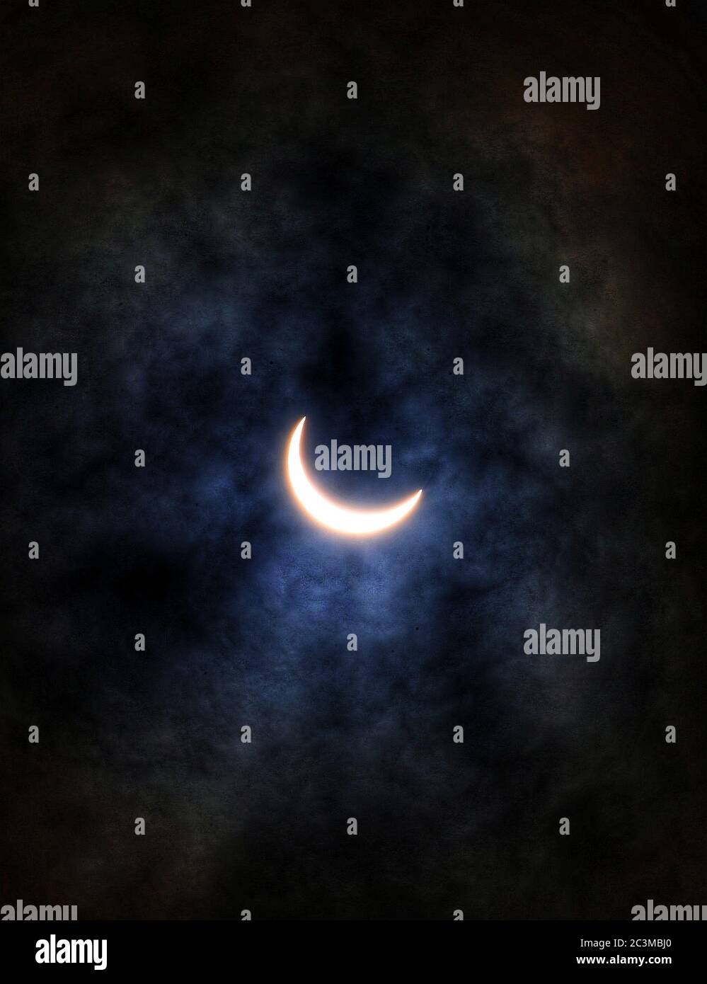 Kathmandu, Nepal. 21st June, 2020. A partial solar eclipse is seen in ...