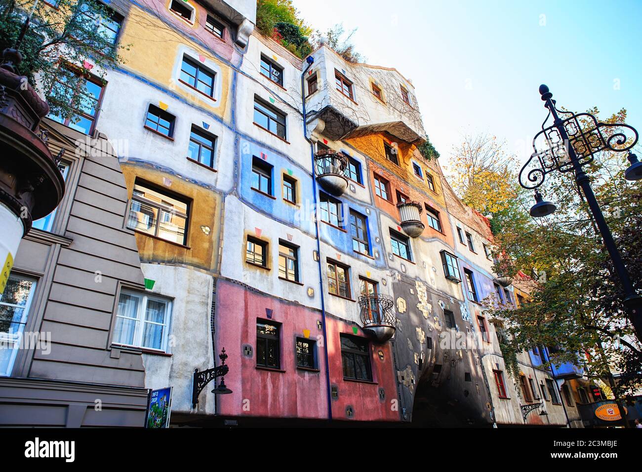 Hundertwasser house in Vienna, Austria. The Hundertwasserhaus apartment ...