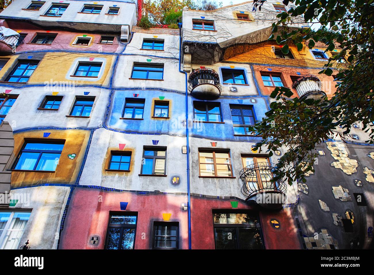 Hundertwasser house in Vienna, Austria. The Hundertwasserhaus apartment ...