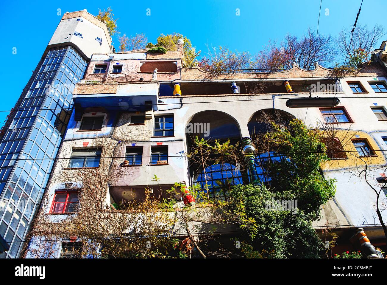 Hundertwasser house in Vienna, Austria. The Hundertwasserhaus apartment ...