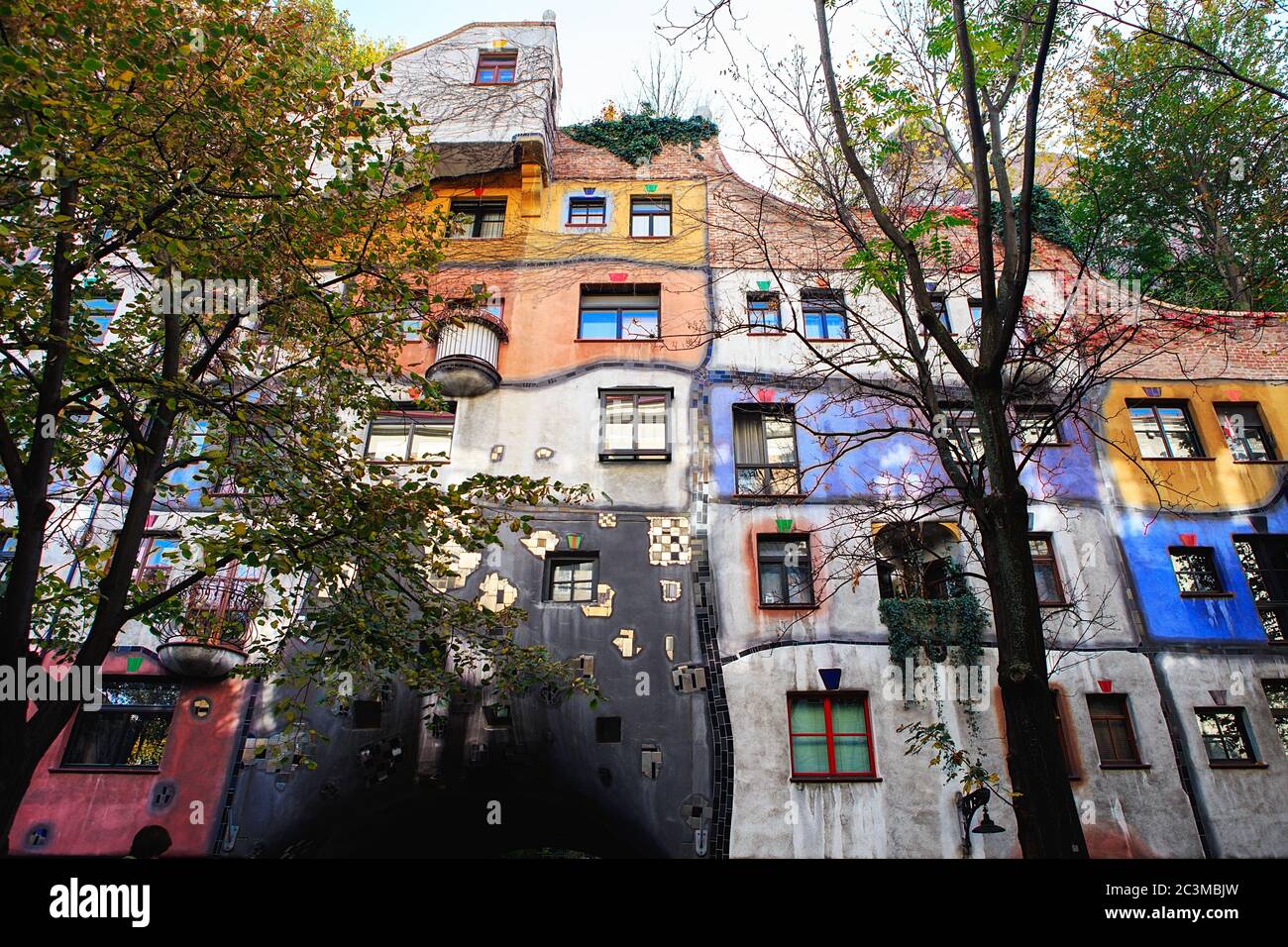 Hundertwasser house in Vienna, Austria. The Hundertwasserhaus apartment ...