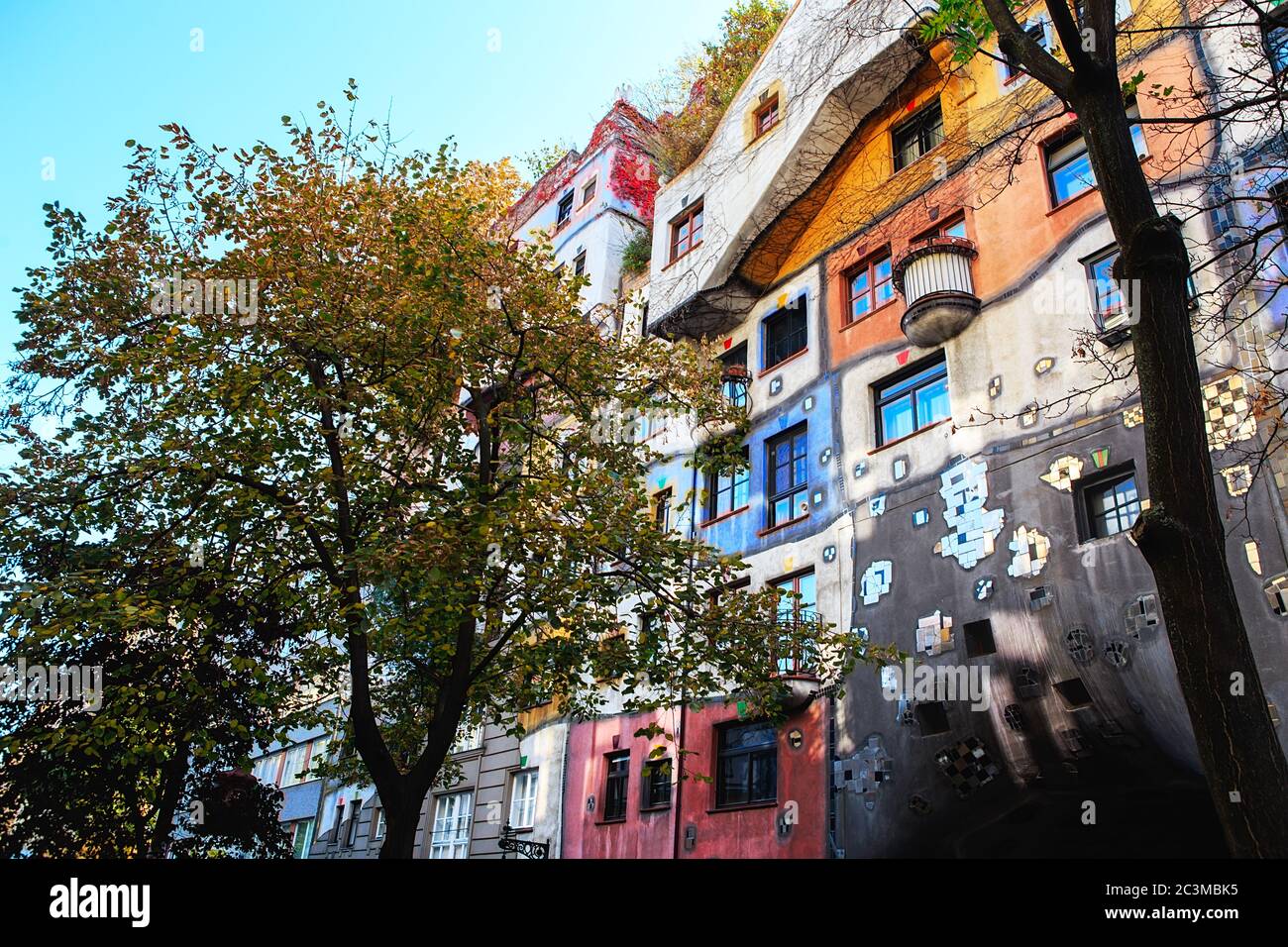 Hundertwasser house in Vienna, Austria. The Hundertwasserhaus apartment ...