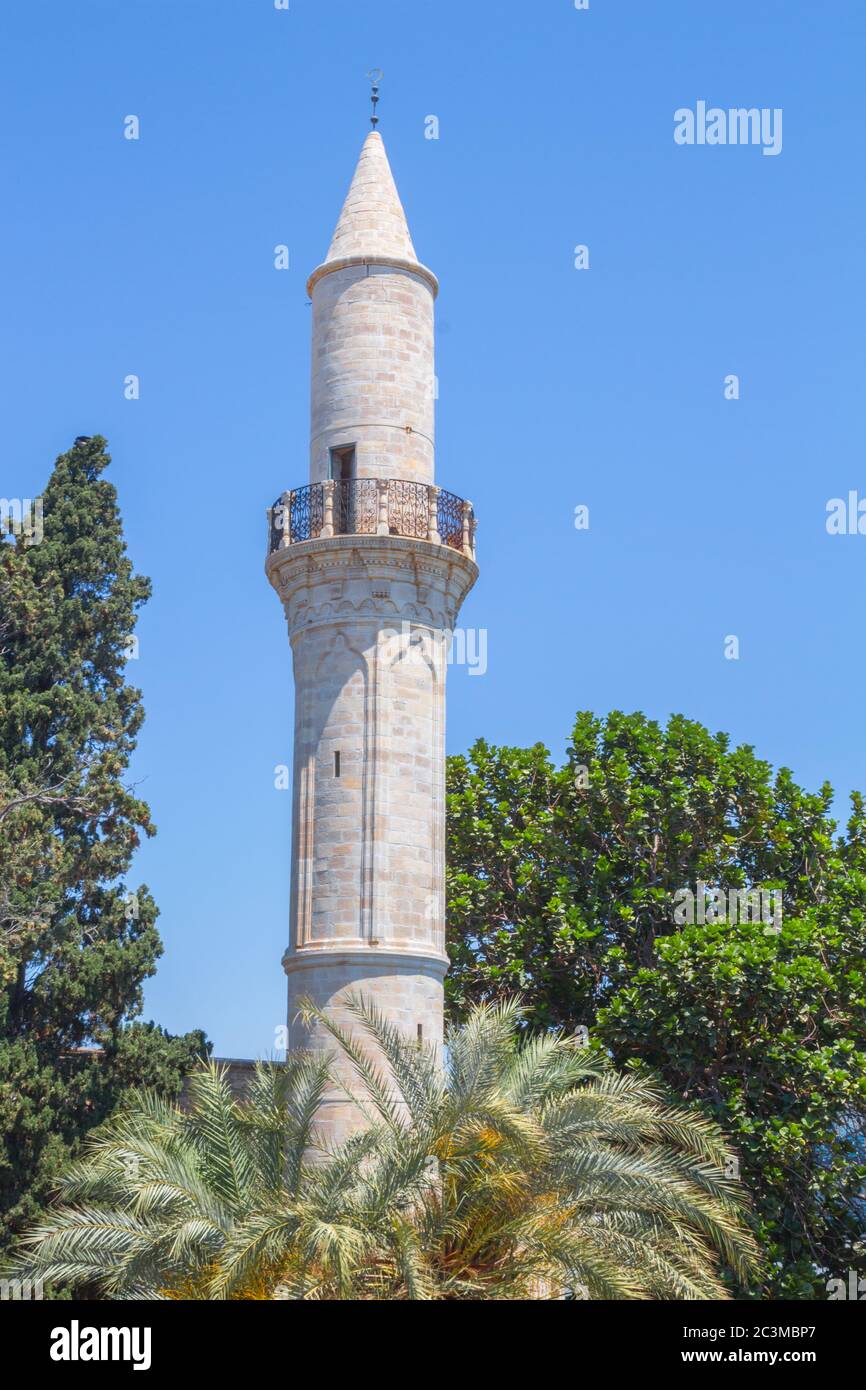 Buyuk or Kebir Mosque, Larnaca, Cyprus. Situated at the end of Athens ...
