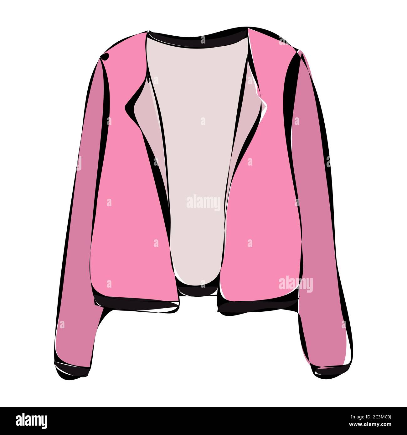 vector, isolated, sketch women's fashion jacket Stock Vector Image ...